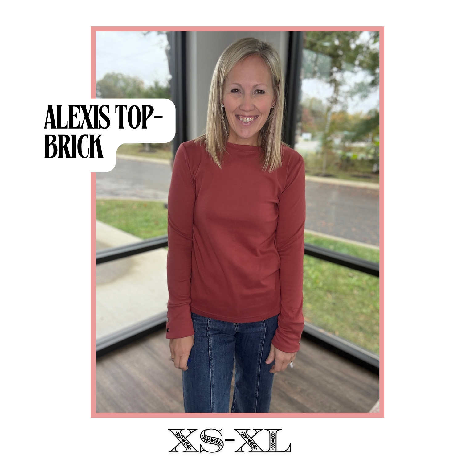 Alexis Top- Brick – Knotted Co Boutique