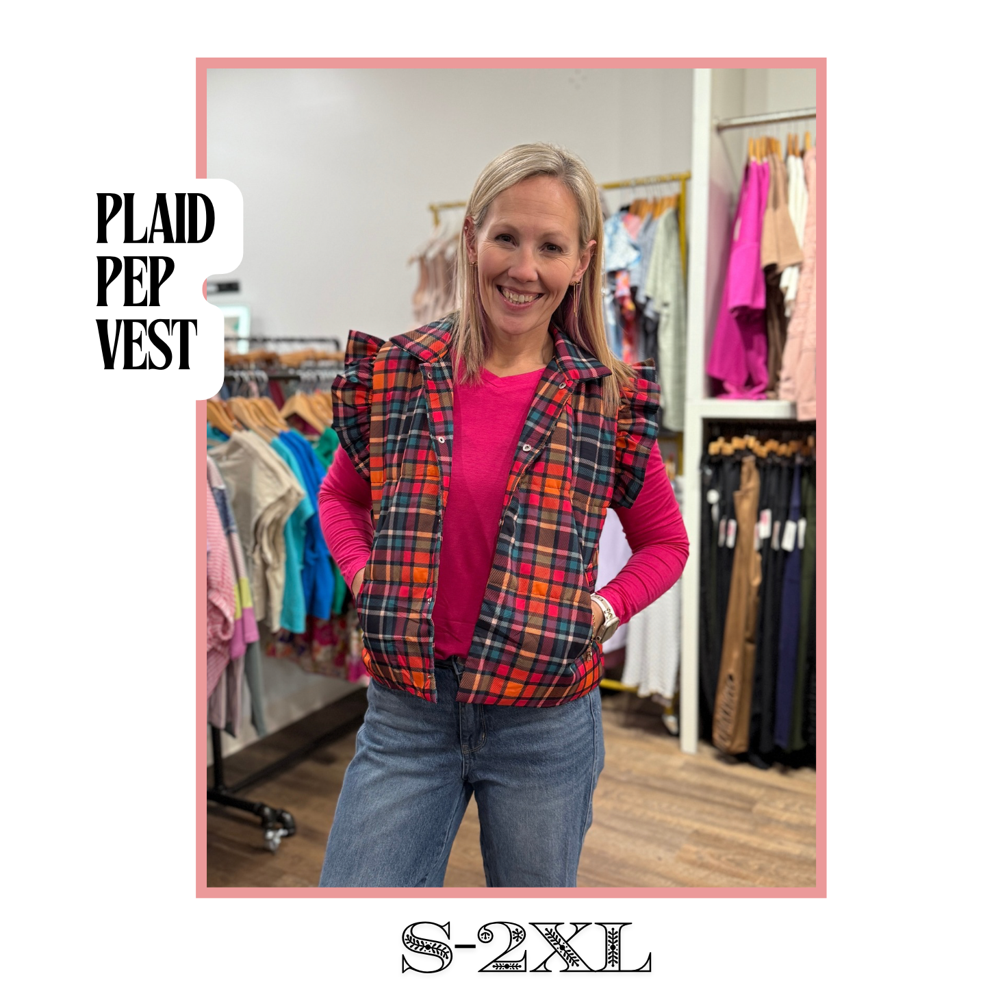 Plaid Pep Vest – Knotted Co Boutique